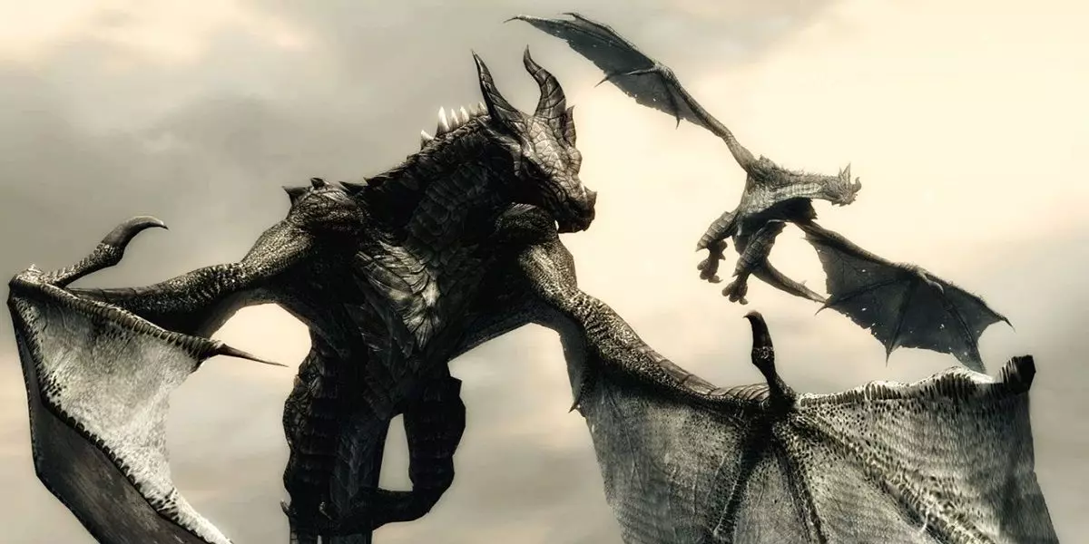 Li-dragons tse peli li fofa nakong ea motšehare ho Skyrim