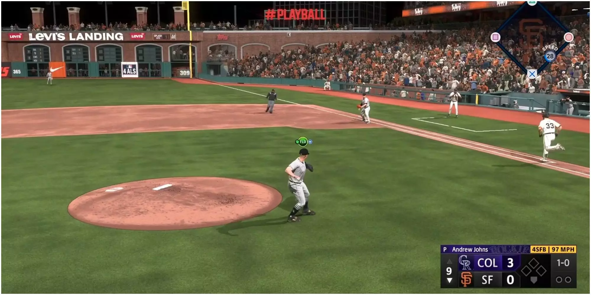 MLB The Show 22 Ṣiṣe Jabọ Si Akọkọ Pẹlu Pitcher