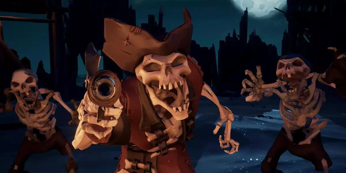 „Sea of Thieves“ ordino skeleto kapitonas