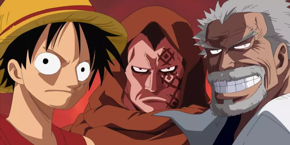 Ib Daim Lub Siab D Liab D Luffy Liab D Zaj Monkey D Garp