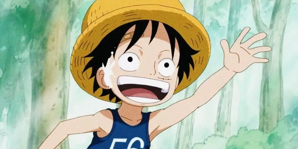 E 'ngoe ea Litšobotsi Tsa Young Monkey D Luffy Flashback