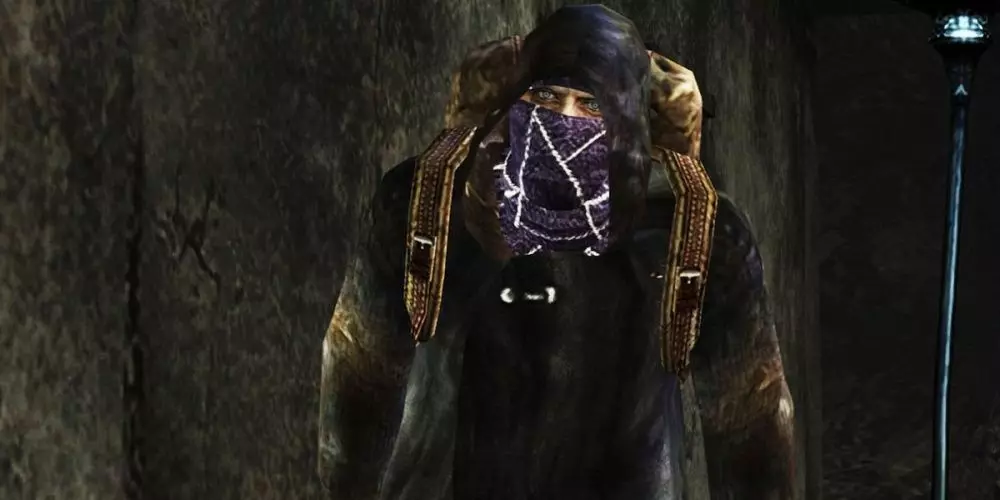 Resident Evil 4 Merchant Standing In A Cave