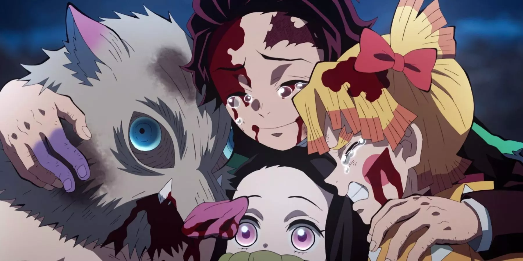 Tanjiro Inosuke Zenitsu i Nezuko de Demon Slayer