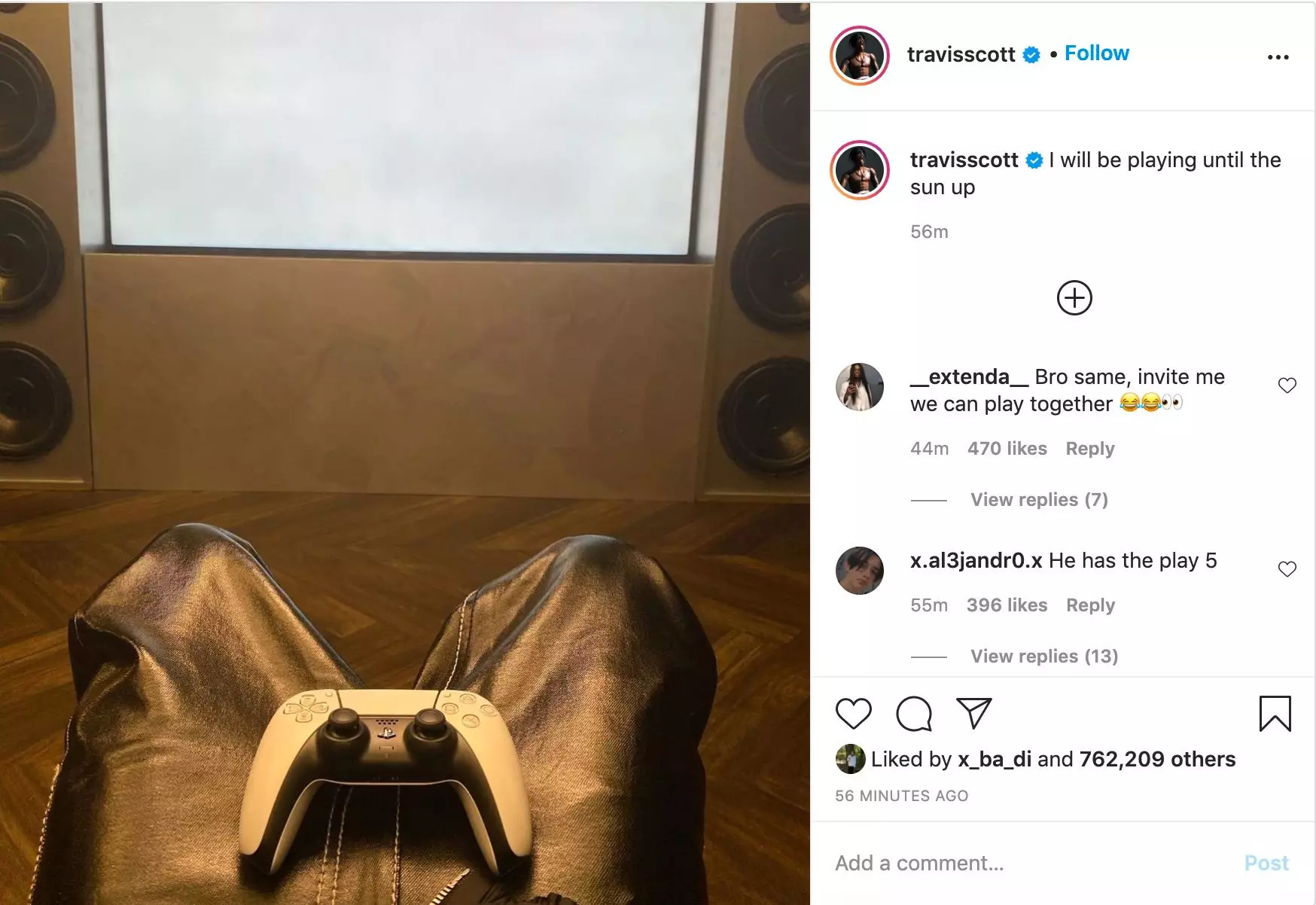 travis scott instagram dualsense kontrolagailua