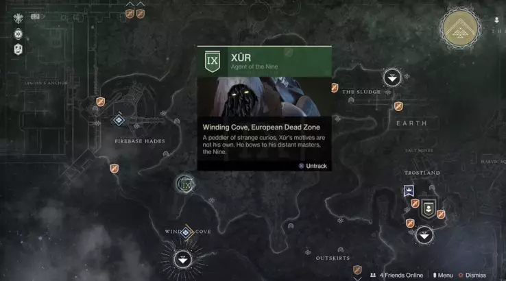 destiny 2 xur kokapena urriak 6