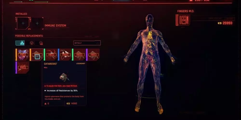 Cyberpunk 2077 Legendary Cataresist In Purchase Menu