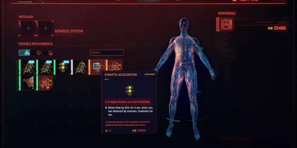 Cyberpunk 2077 Legendary Synaptic Accelerator In Purchase Menu