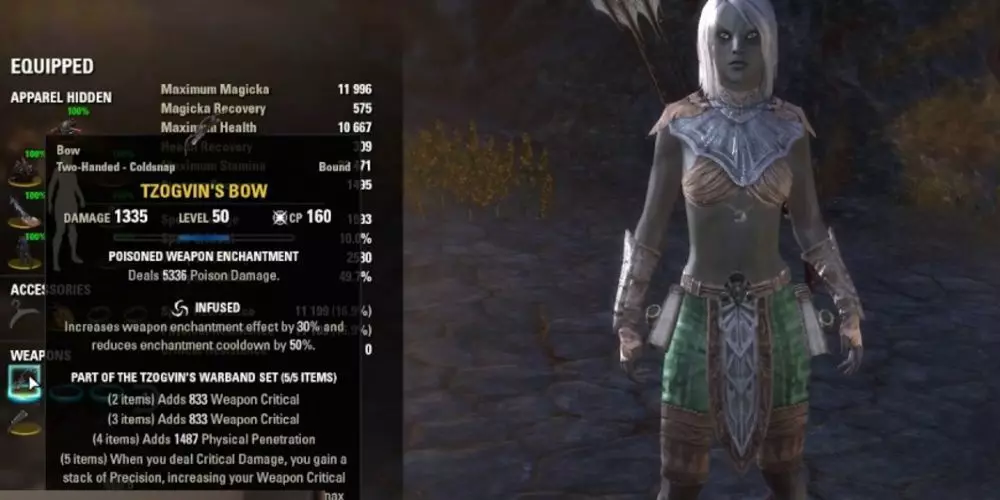 Elder Scrolls Online Armor เซ็ต Tzogvin's Warband