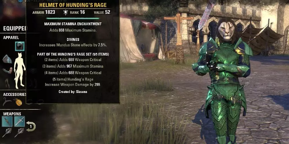 ชุดเกราะ Elder Scrolls Online เซ็ต Hunding's Rage