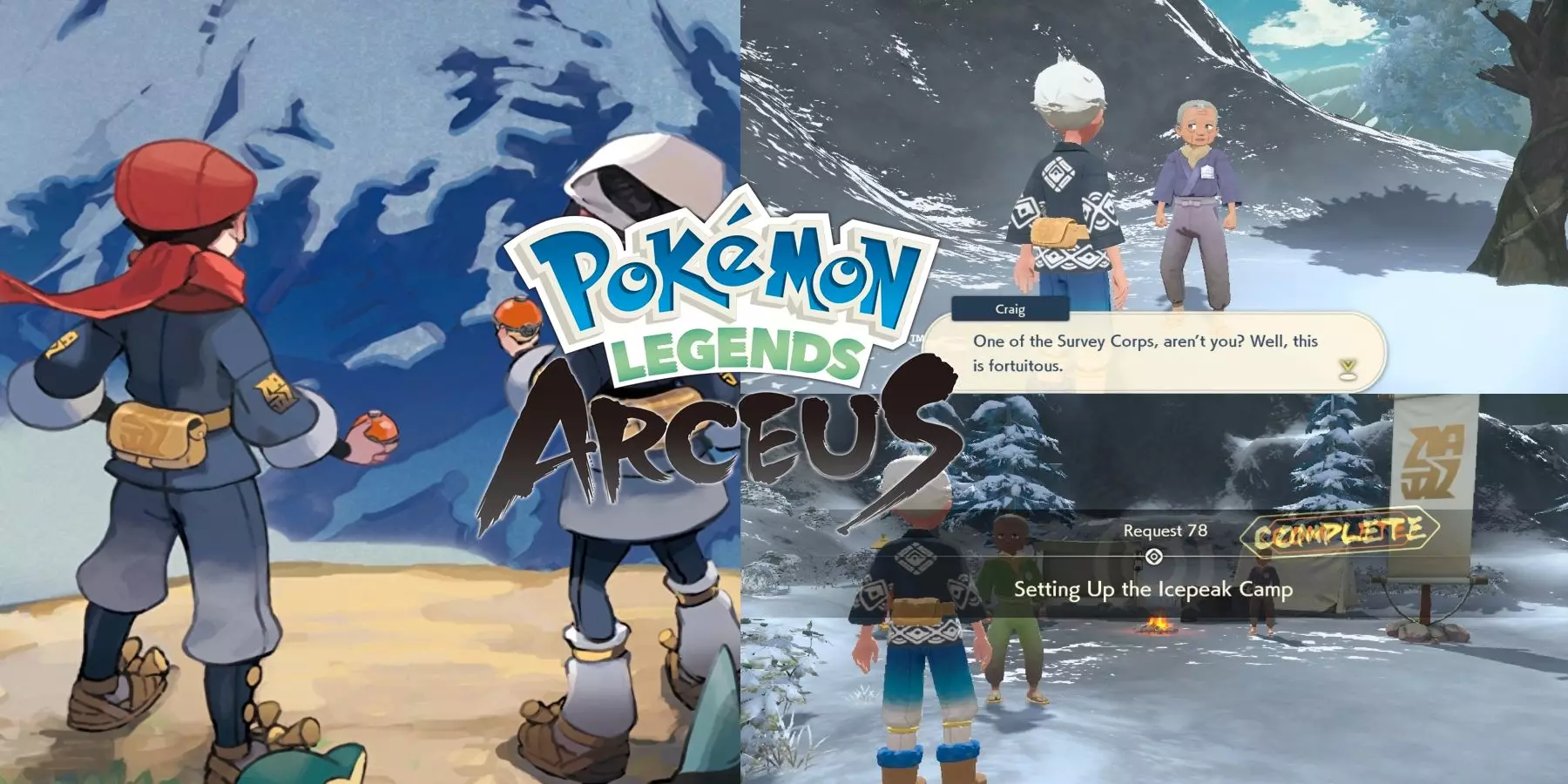 Pokemon Legends: Arceus - ການຕັ້ງຄ່າຍ່າງຜ່ານ Icepeak Camp