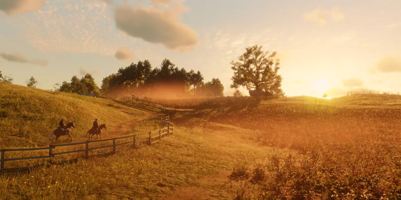 Red Dead Redenção 2 pc Captura de tela nascer do sol