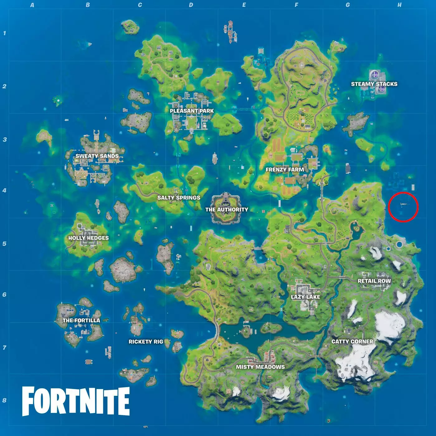 dirty docks på fortnite-kort