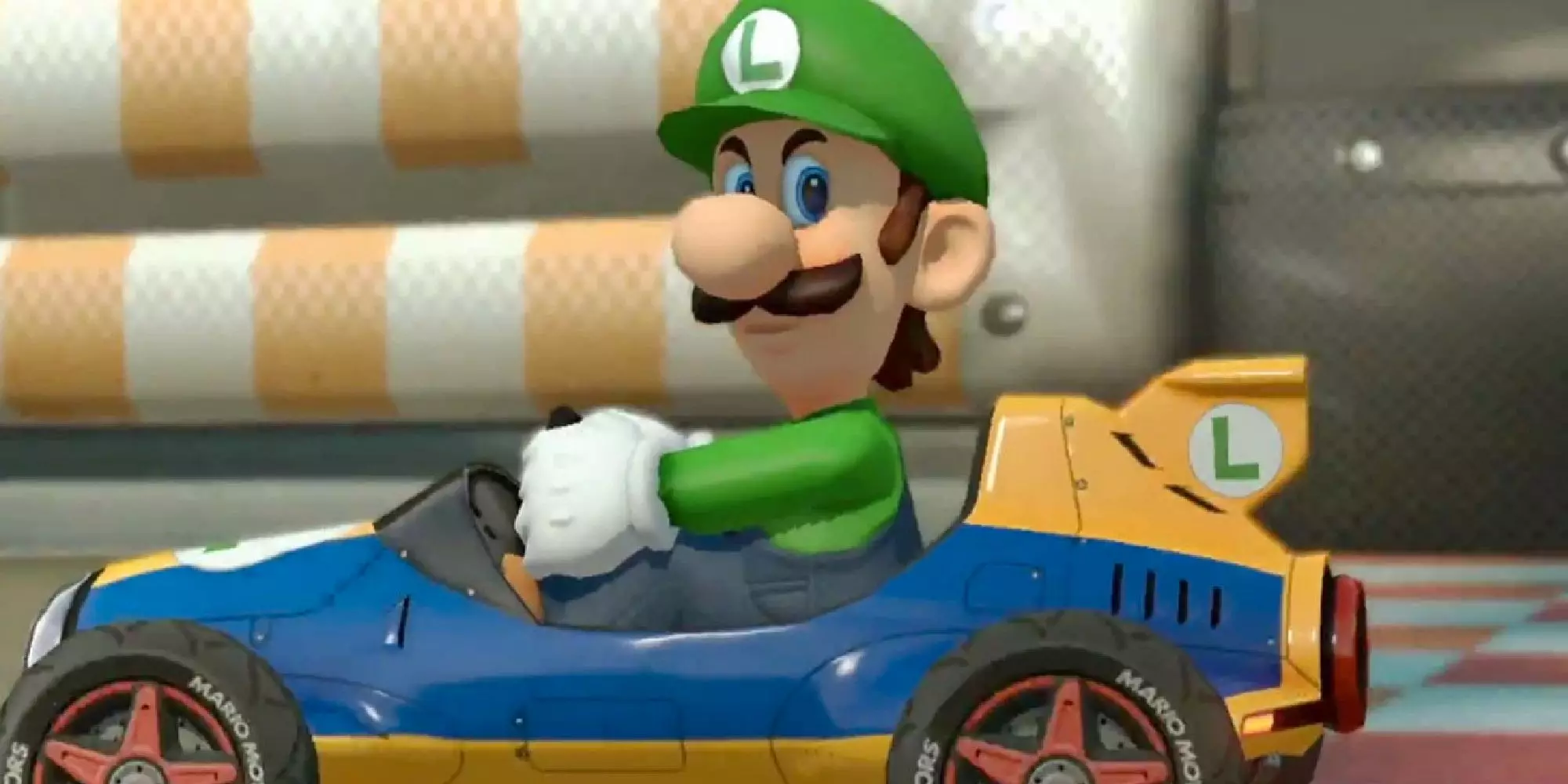 Luigi memberikan Death Stare yang terkenal di Mario Kart 8