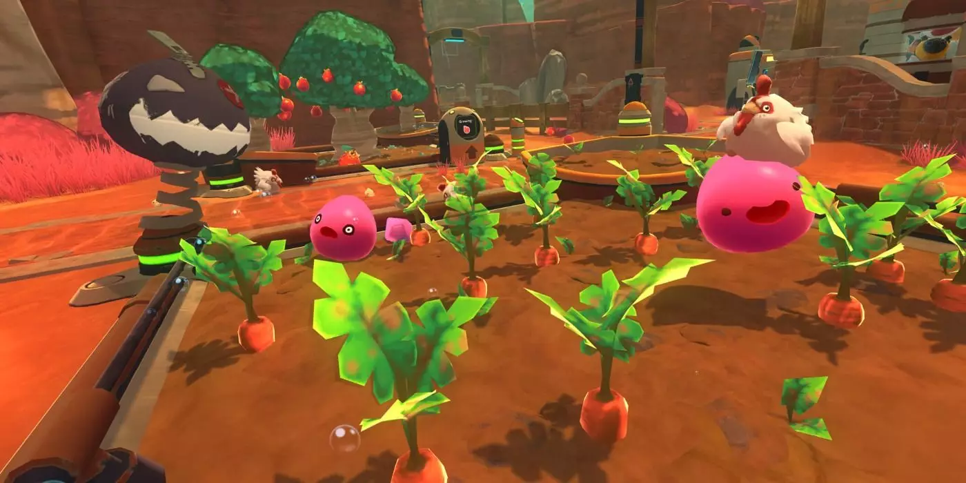 ດິນຕອນ Slime Rancher ກັບ Pink Slimes