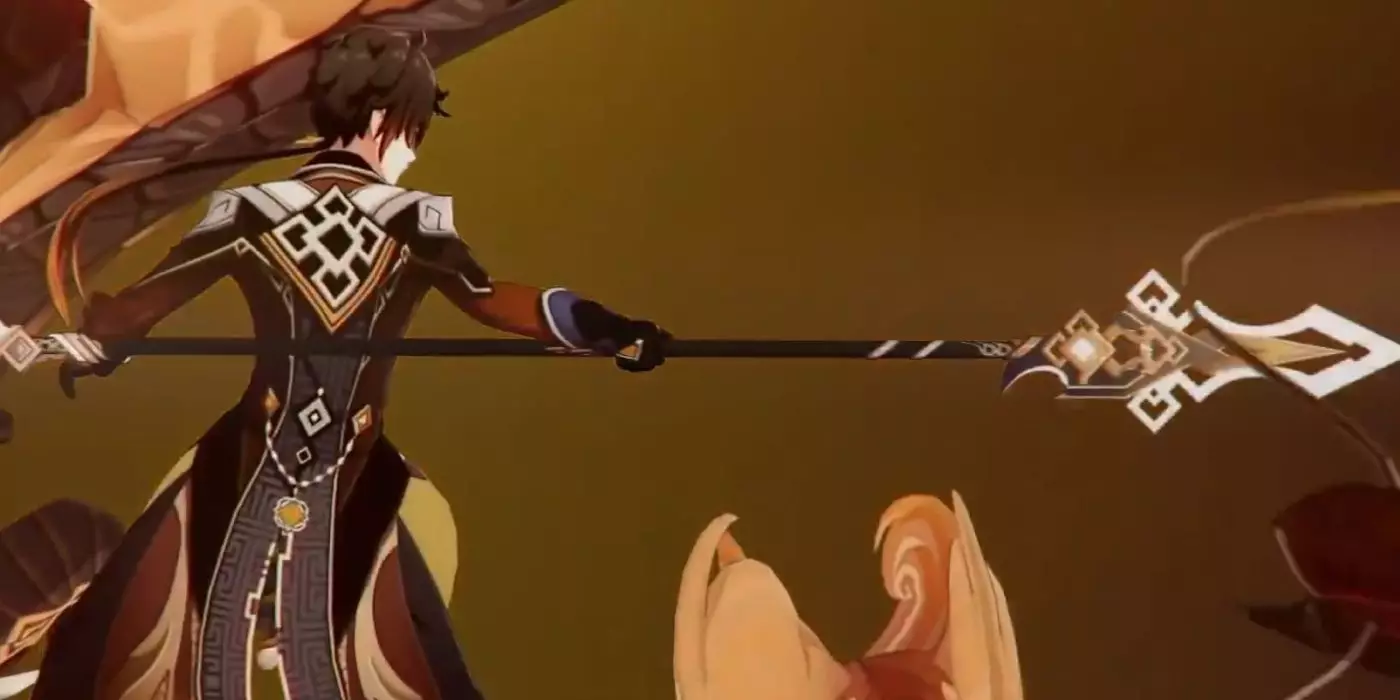 Zhongli dengan Polearm-nya