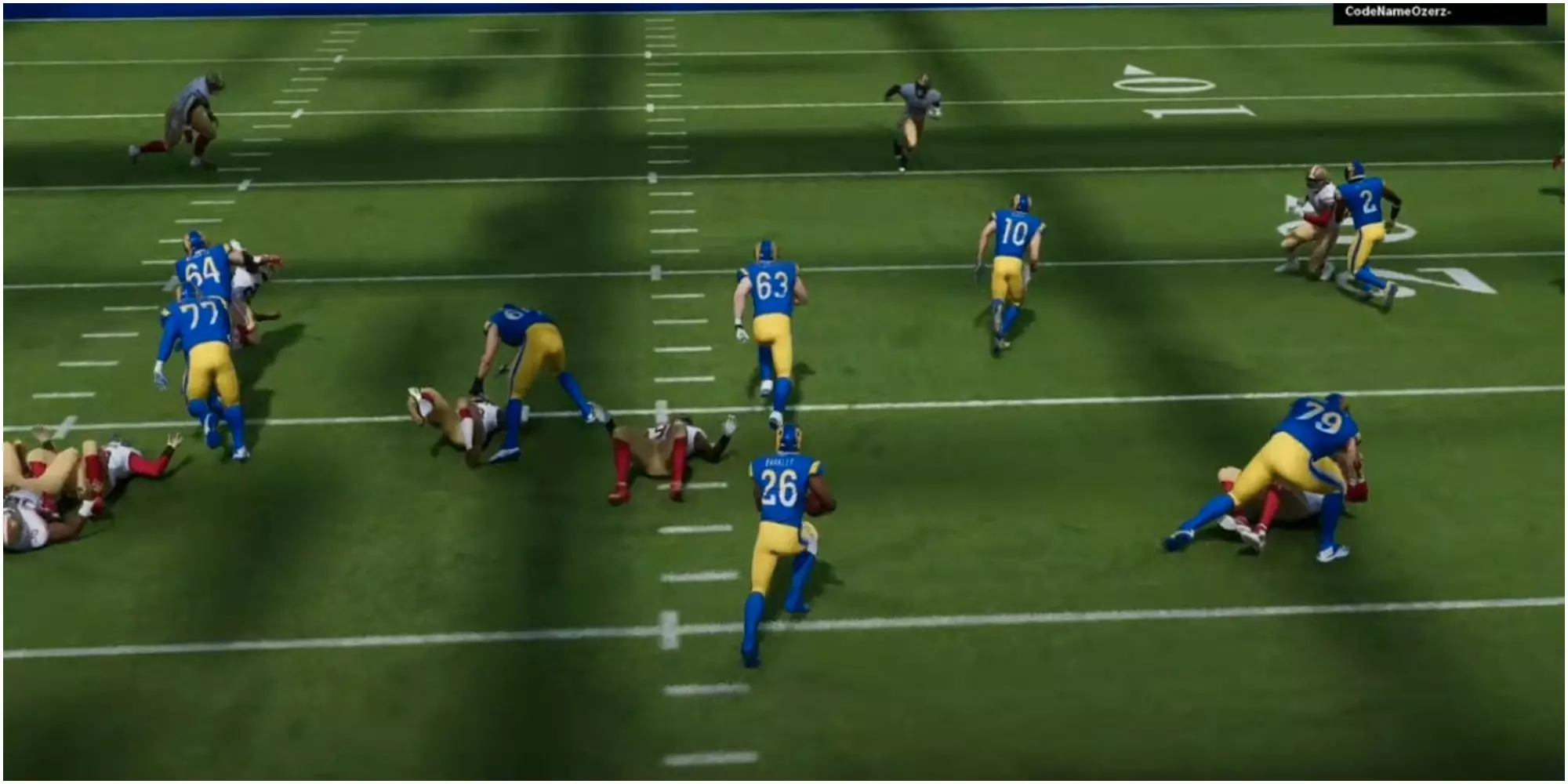 Το Madden NFL 22 Rams Knocking Over The Entire 49ers Defense