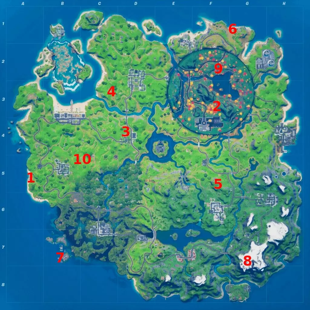 مکان های سکه fortnite week 6 xp