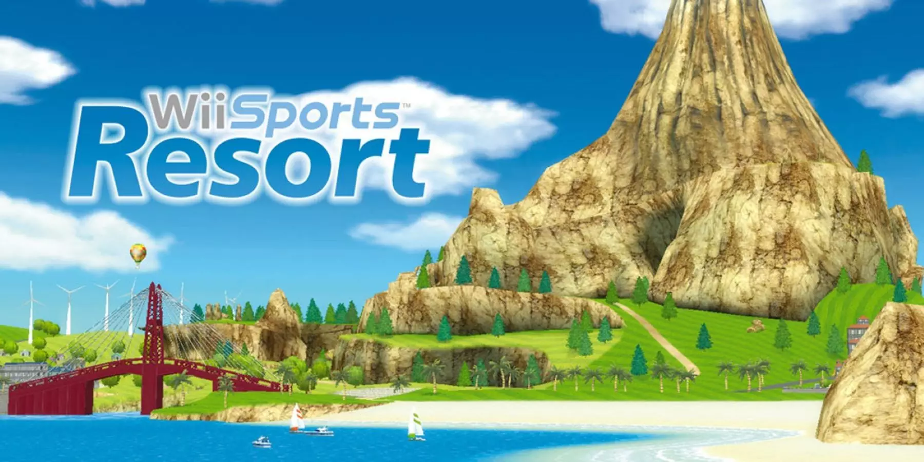 Chizindikiro cha Wii Sports Resort chokhala ndi chilumba cha Wuhu kumbuyo