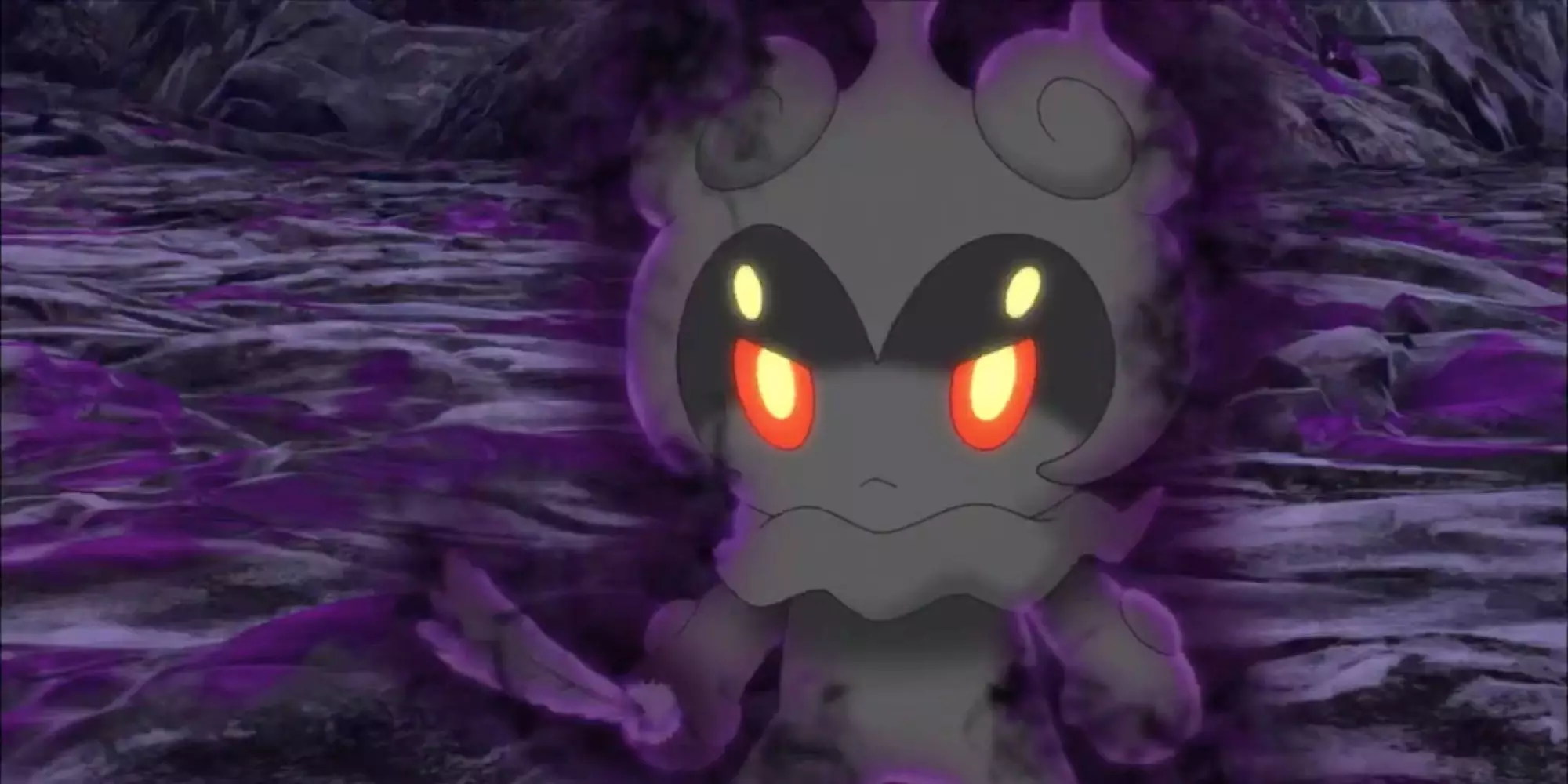 Marshadow ŝargis kun ombroenergio en la Pokemono La Filmo: Mi Elektas Vin!