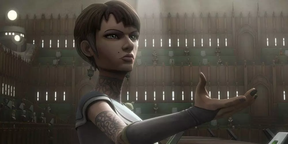 Star Wars The Clone Wars Hrdinové Mina Bonteri na obou stranách oříznutí