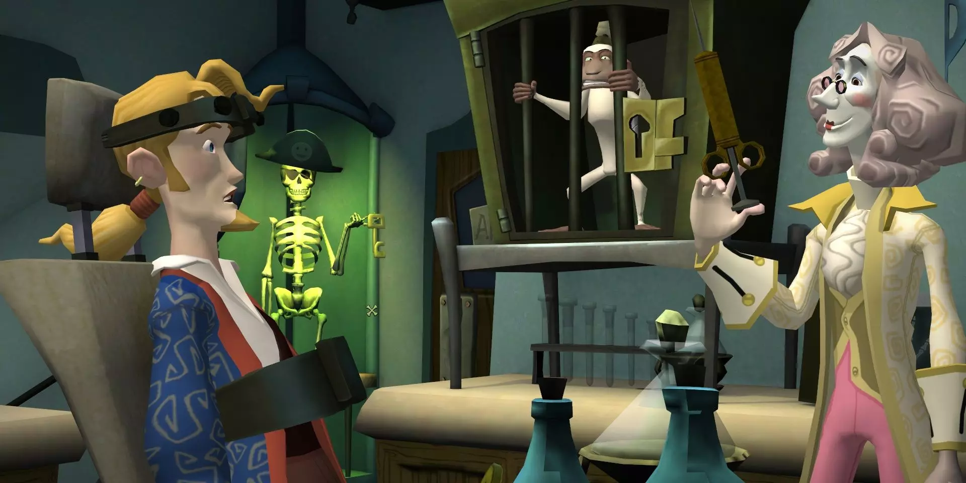 Guybrush Threepwood encerrado en Tales of Monkey Island