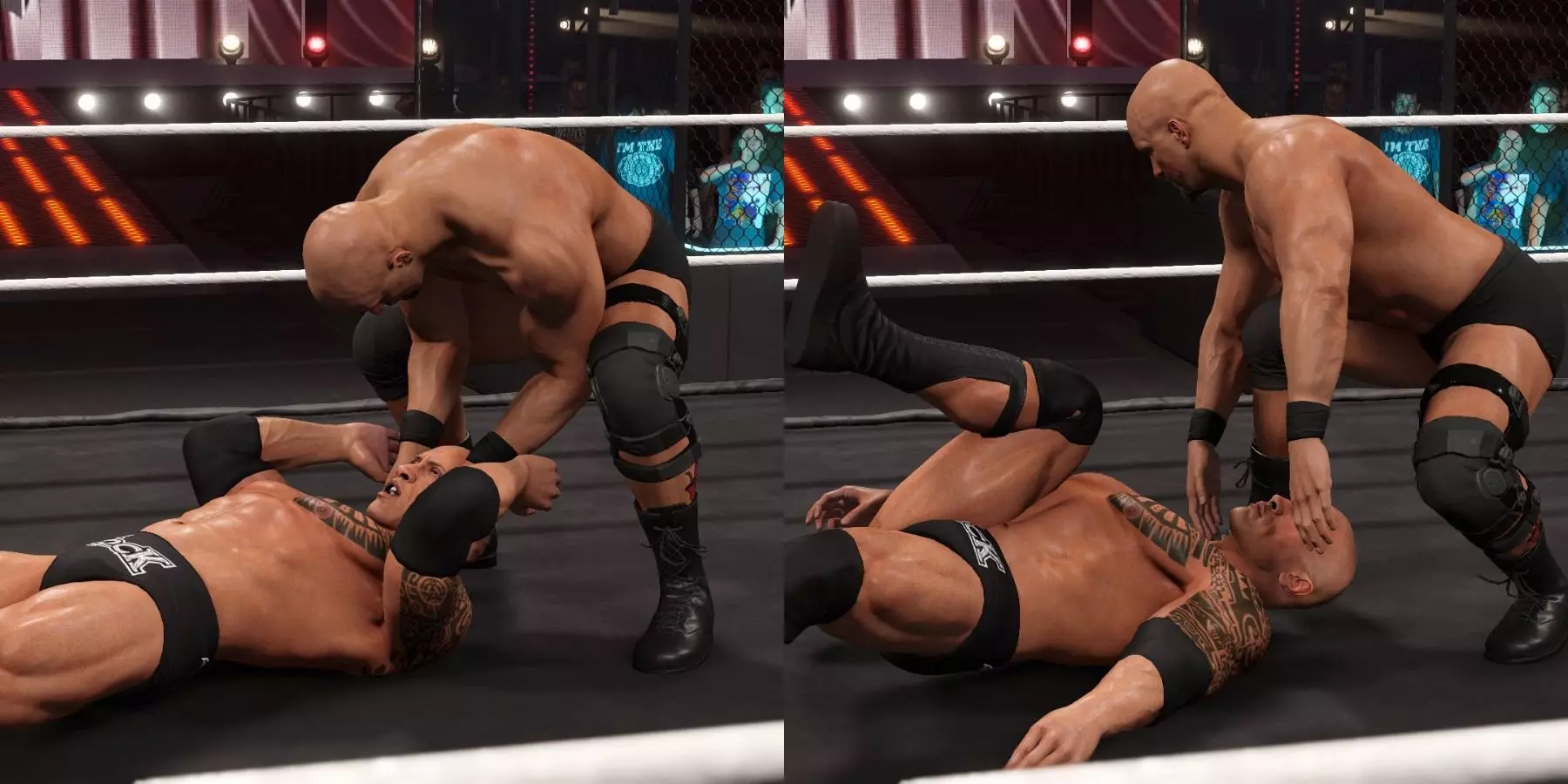 WWE 2K22 The Rock در مقابل تلاش آستین برای گرفتن