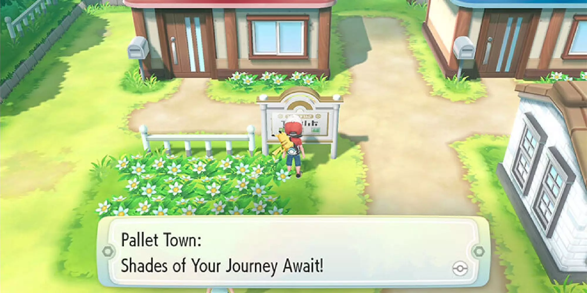 Një shenjë në Pallet Town nga Pokemon Let's Go Pikachu & Eevee