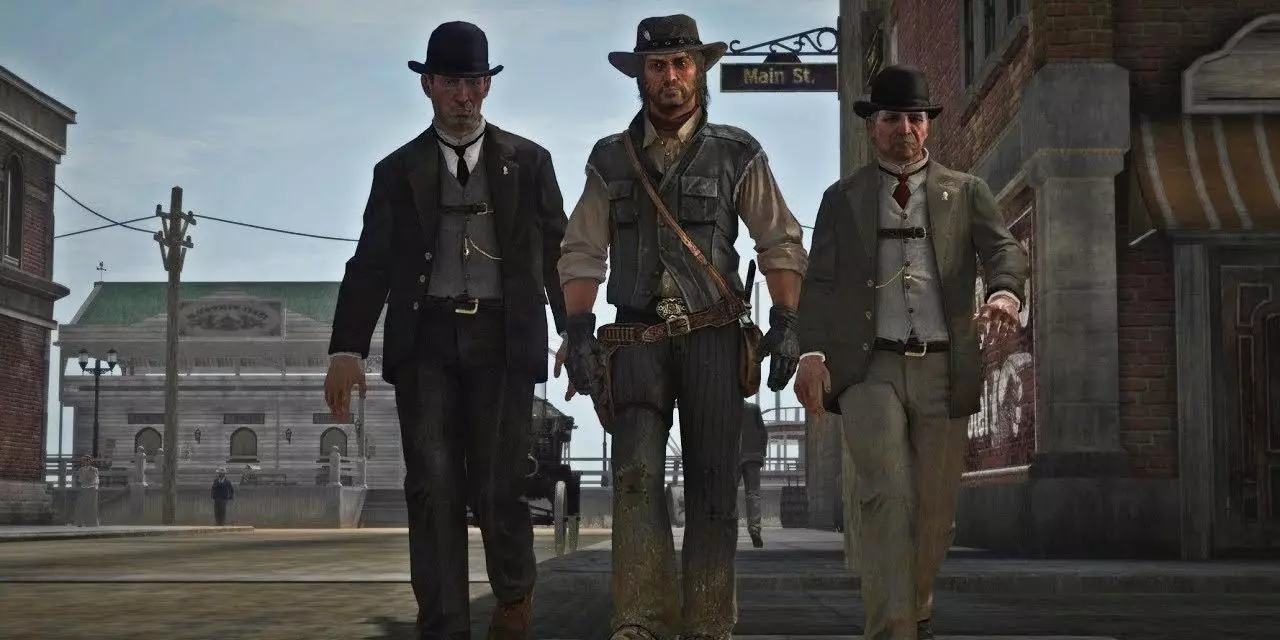 Джон Марстан, Эдгар Рос і Арчэр Фордхэм з уводу ў The Red Dead Redemption