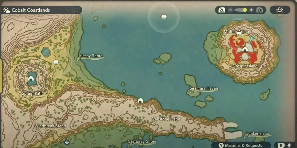 Pokemon Legends Cobalt Coastlands Map