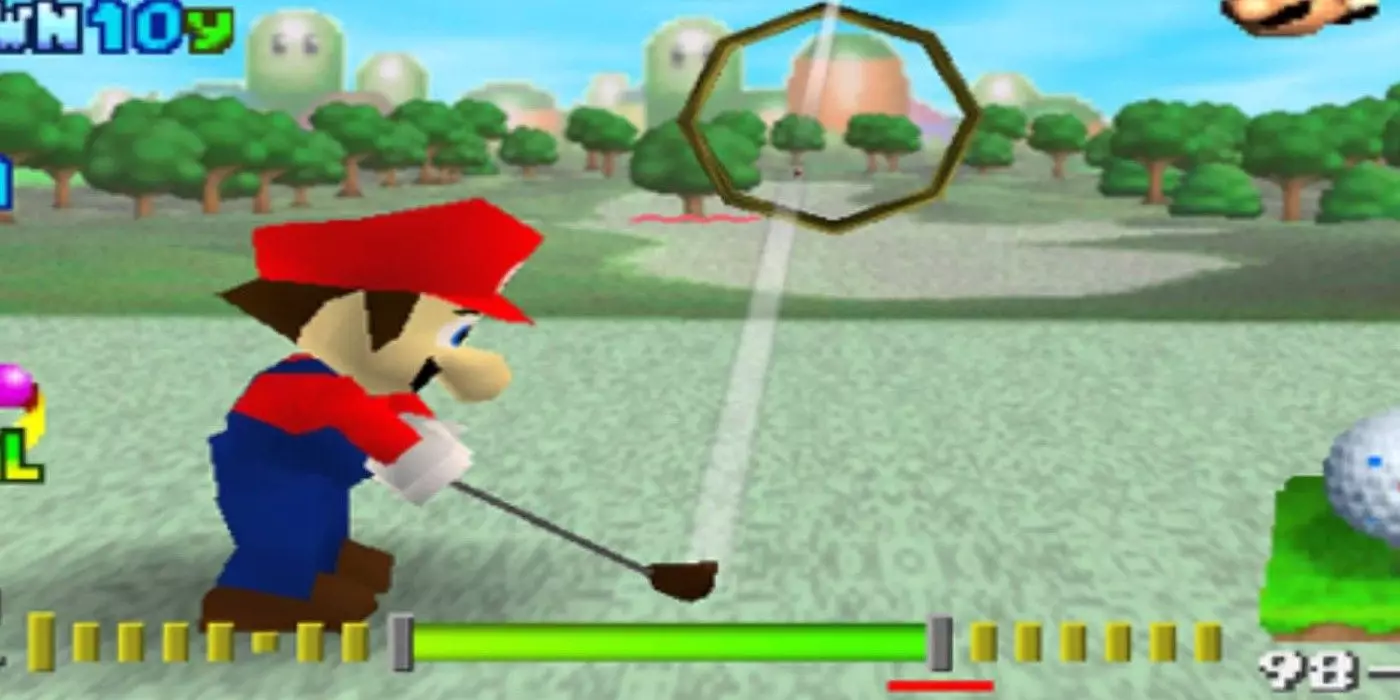 Mario izbija v igri Mario Golf (N64)