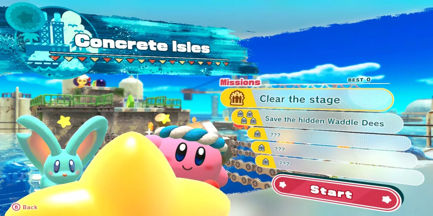 Kirby û Erdê Jibîrkirî: Giravên Beton - Rêbernameya Cih û Mîsyonên Waddle Dee