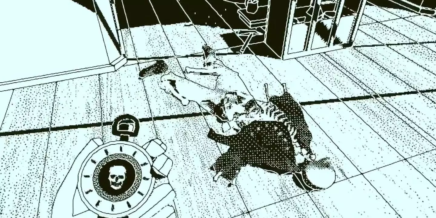 Return of the Obra Dinn'de güvertede yatan bir ceset