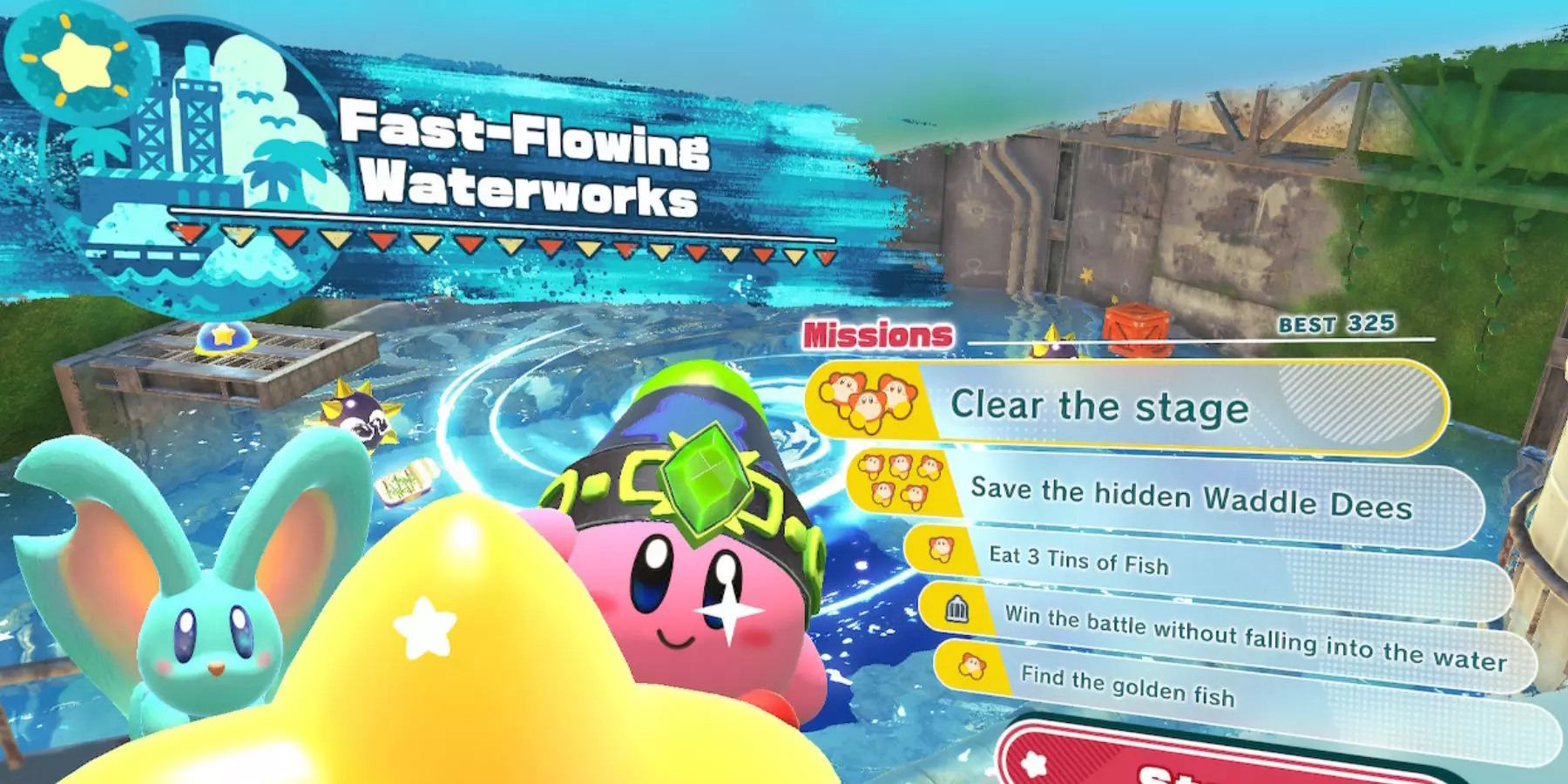 Kirby and the Forgotten Land: Fast-Flowing Waterworks - Waddle Dee Locations and Missions Guide