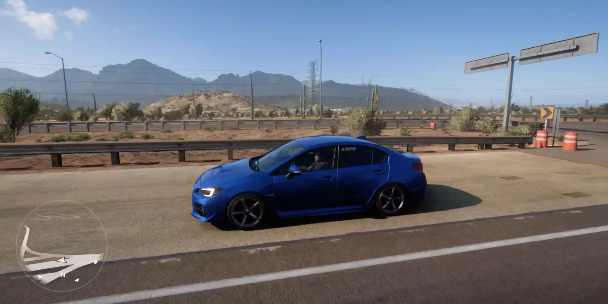 Forza Horizon 5 - Subaru WRX STI - يقود اللاعب السيارة على طول الجبال