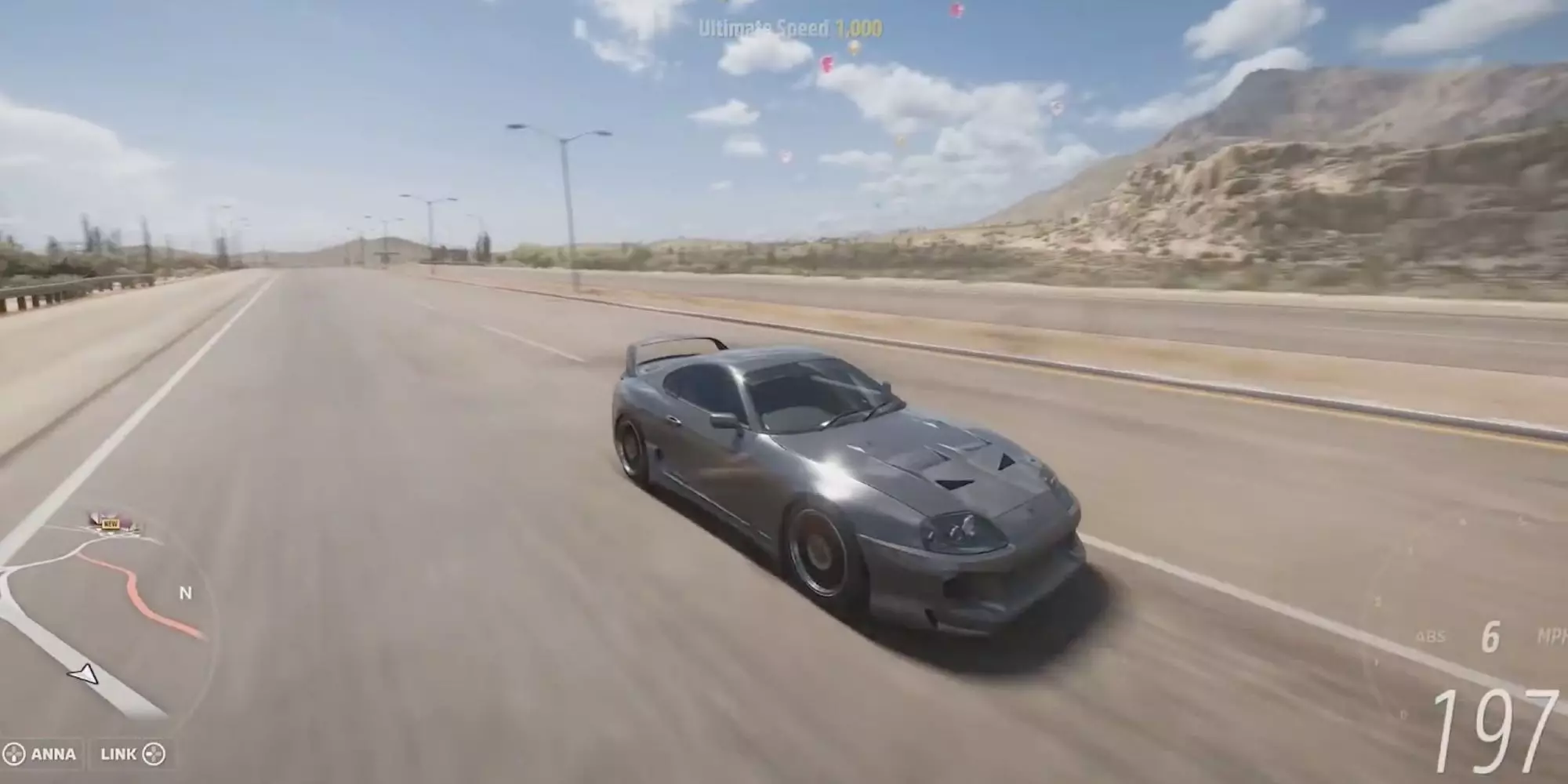 Forza Horizon 5 - Toyota Supra RZ - பிளேயர் நெடுஞ்சாலை வழியாகச் செல்கிறது