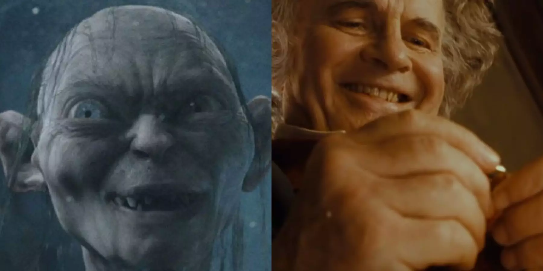 Gollum na Bilbo katika Bwana wa pete