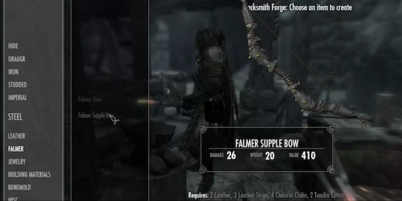 Skyrim esnek falmer yay