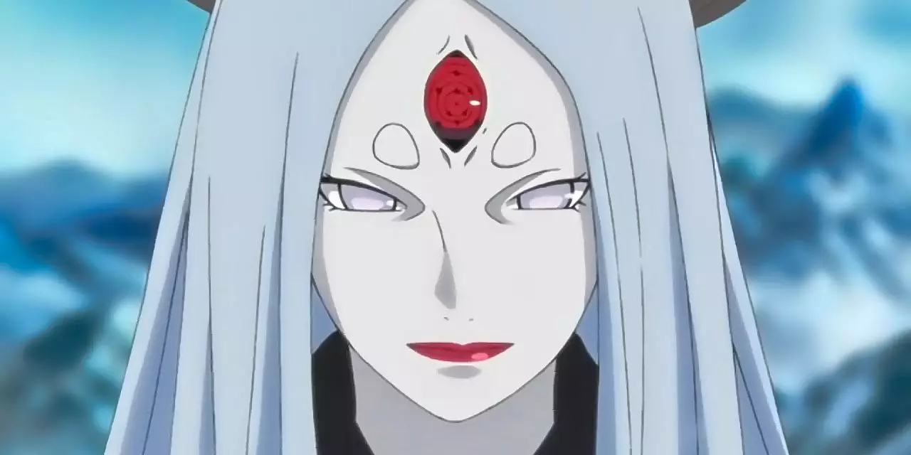 Kaguya သည် သူမ၏ Byakugan နှင့်