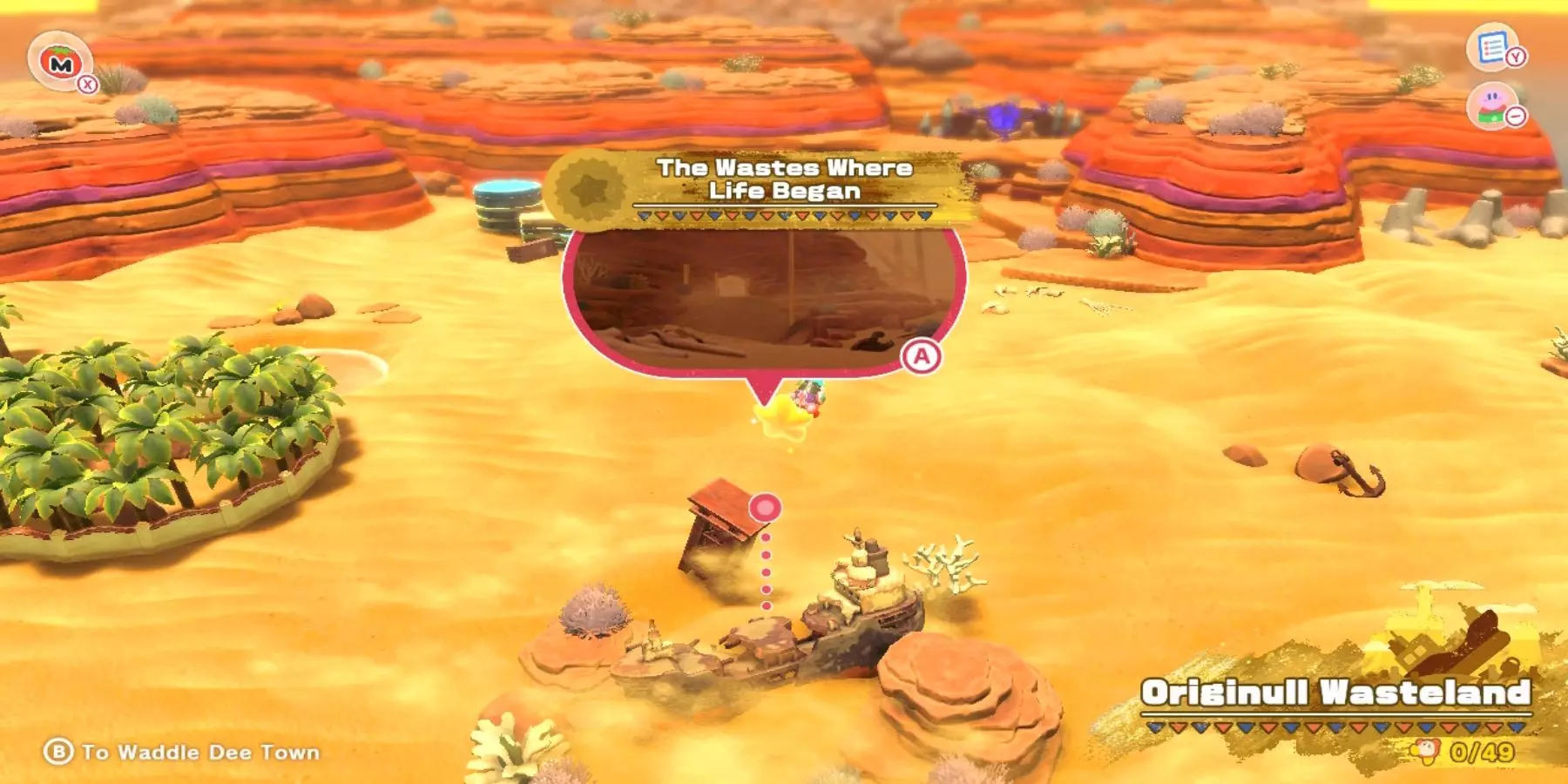 Kirby and the Forgoten Land: The Wastes Where Life Start Missions සහ Waddle Dee Locations