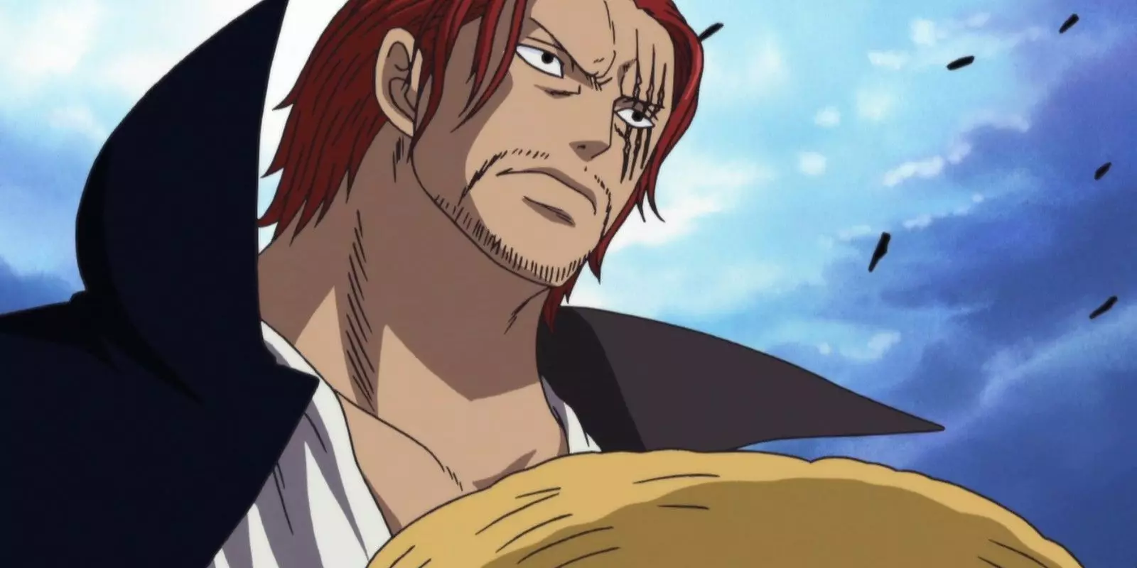 One Piece Шенкс Луффидің қалпағын көтеріп жатыр