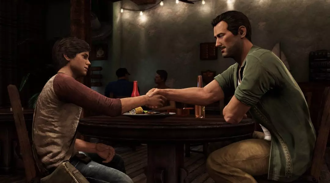 uncharted 4 sully nate apretón de manos