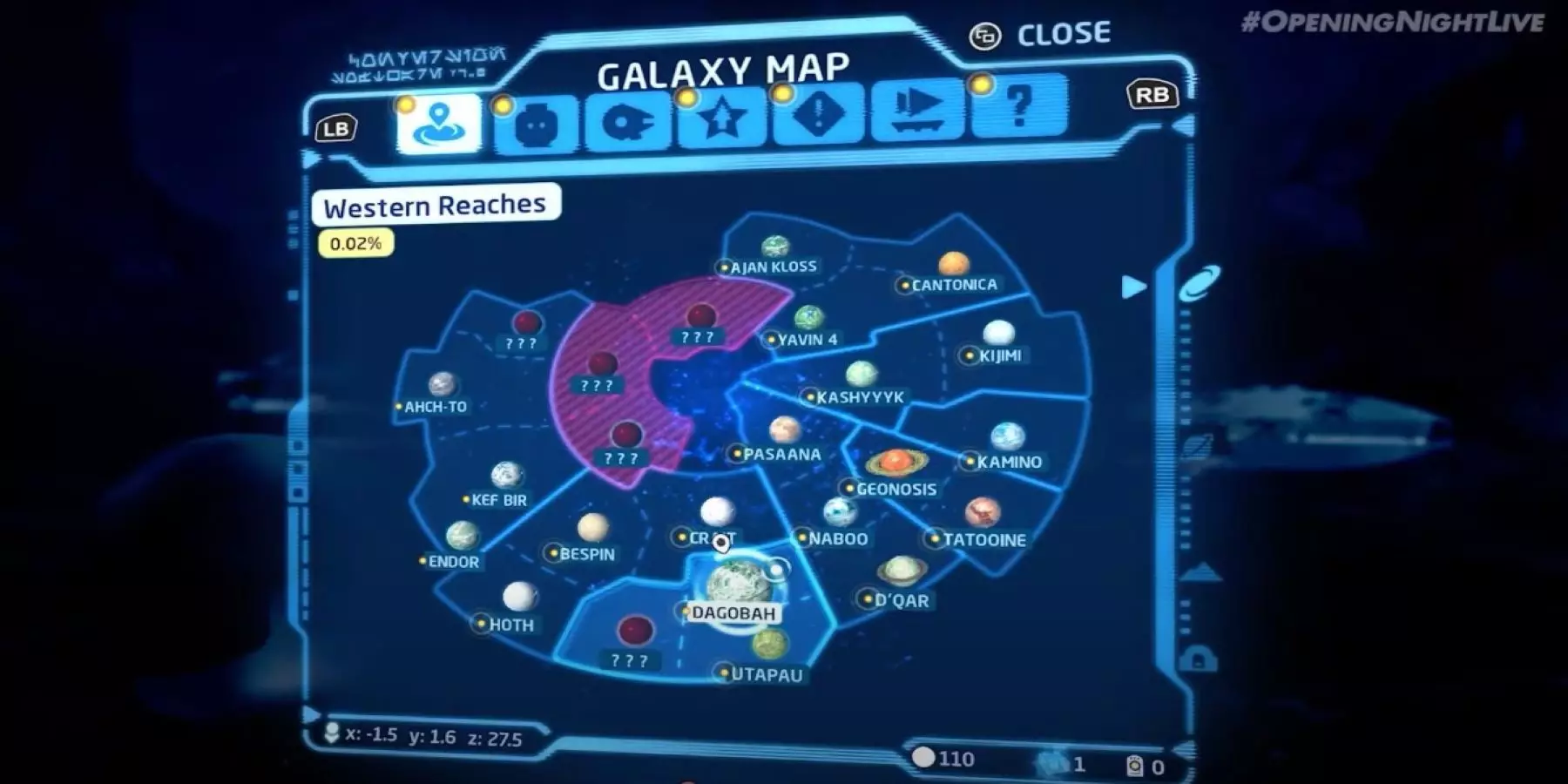 ルーク・スカイウォーカーがレゴスターウォーズで銀河の地図を開く：スカイウォーカー佐賀