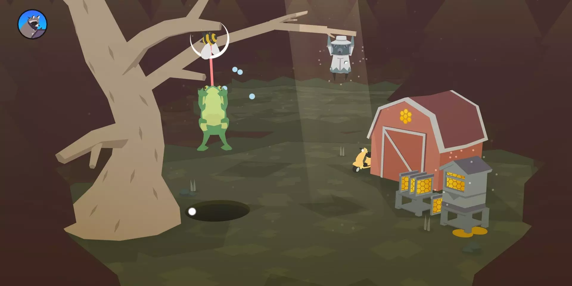 Et lille hul begynder at sluge i genstande i Donut County