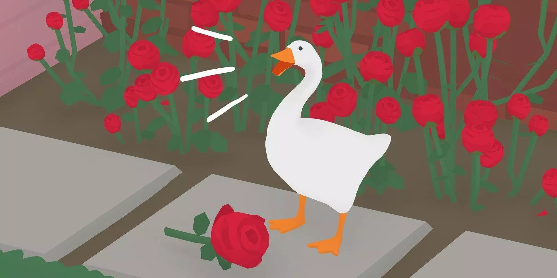 Die Gans mit einer Rose in Untitled Goose Game