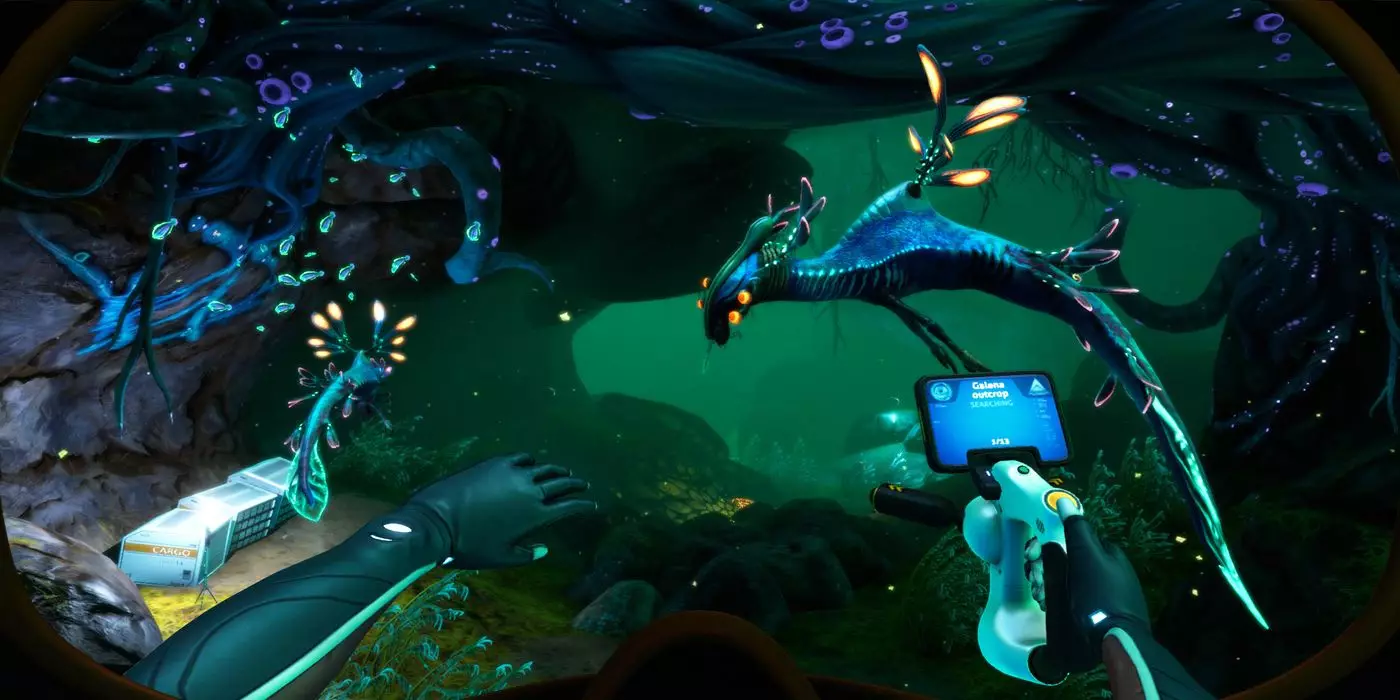 subnautica onder nul - onderwater met vissen