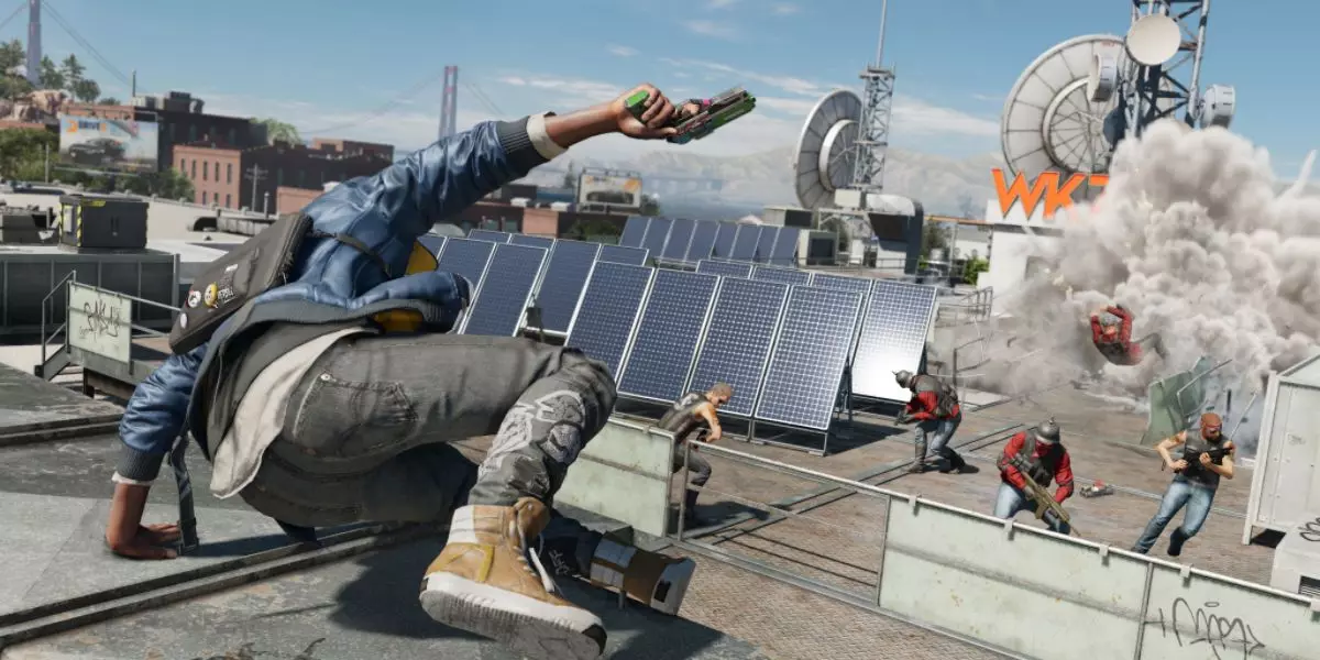 Parkour atas bumbung dalam Watch Dogs 2