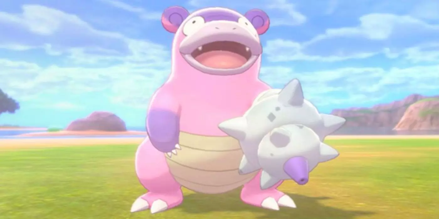 Galarian Slowbro дар болои алаф