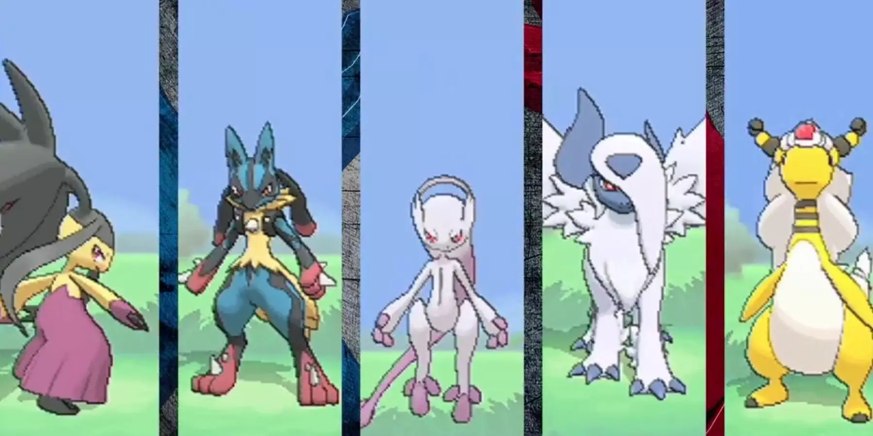 Verschillende Mega-evoluties van Pokemon