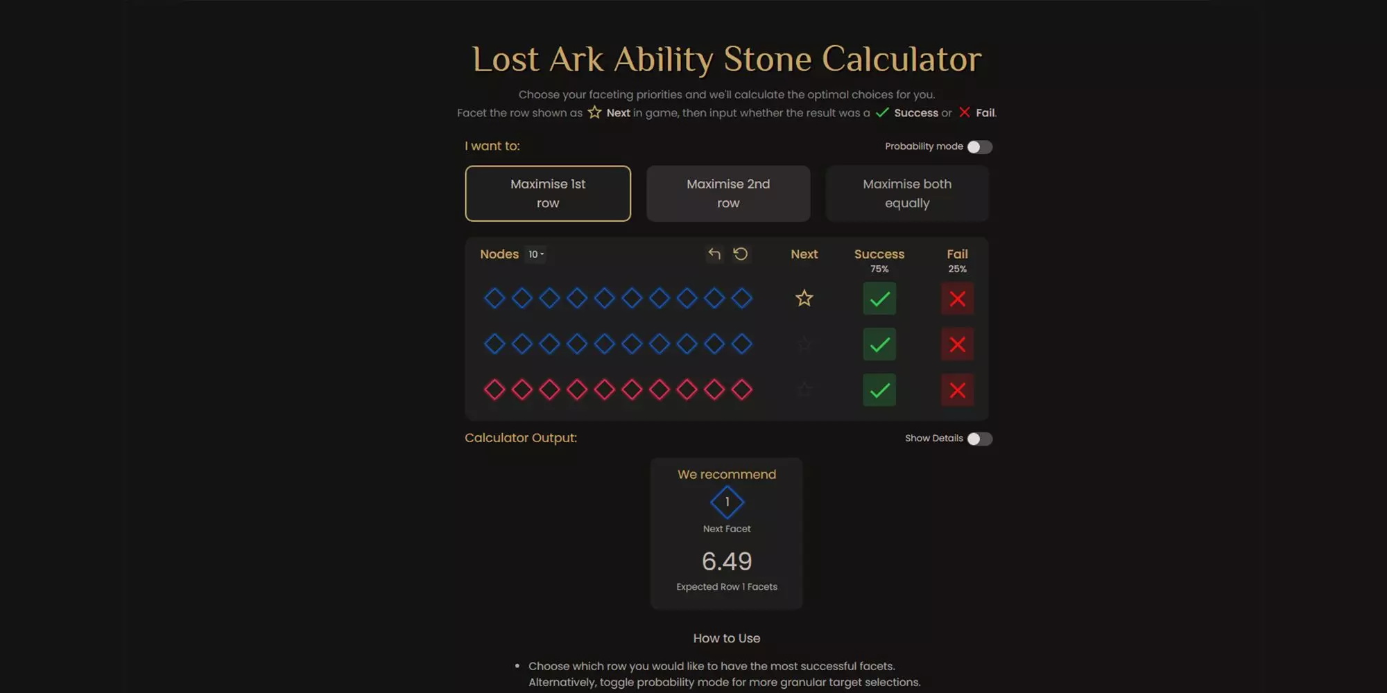 Lost Ark: mostra d'una calculadora de pedra d'habilitat feta per un fan