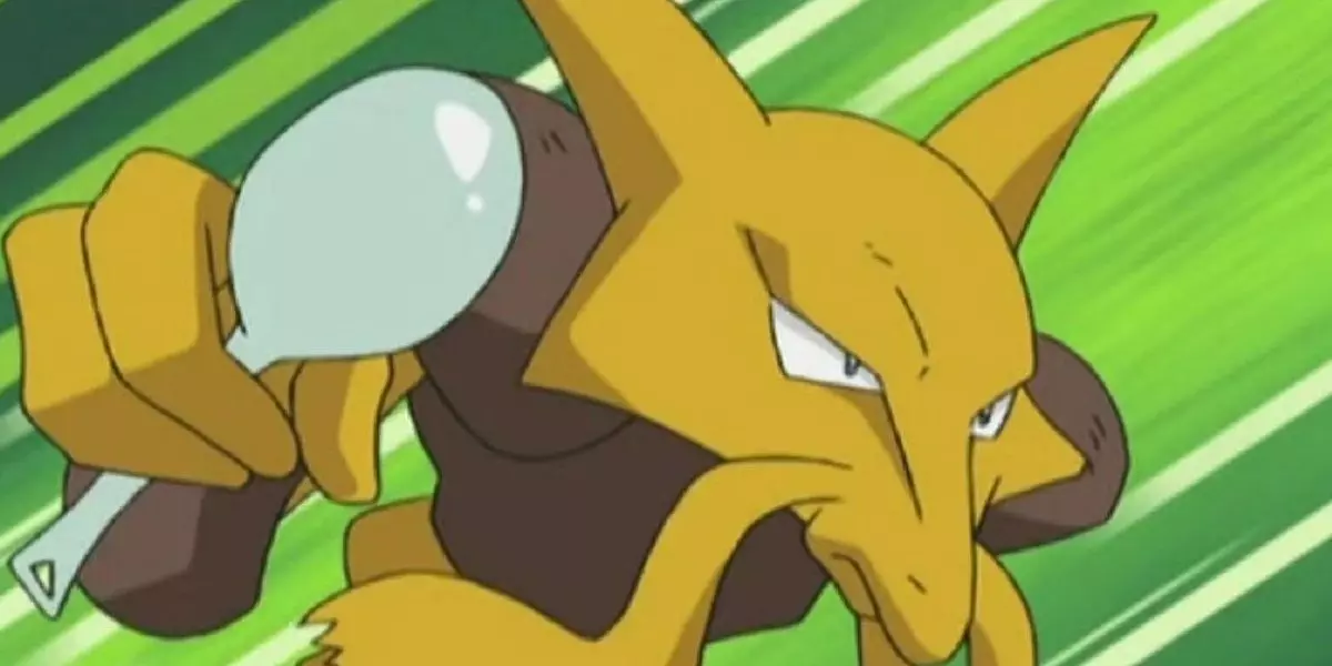 Alakazam jang Pokemon anime o'yini pozasi